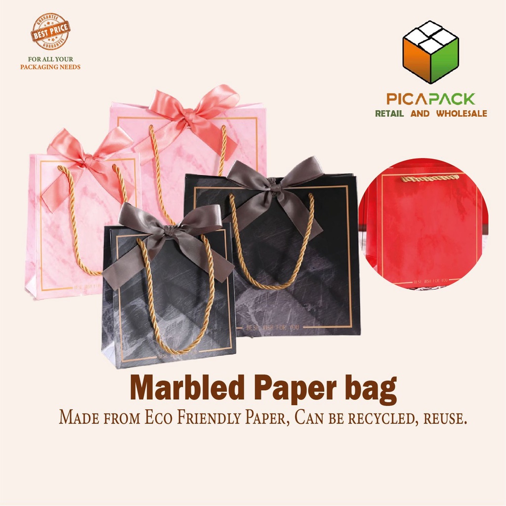 [10pcs WHOLESALE] Marbled Paper Bag for Stuff Toys Flower Bag Gift ...