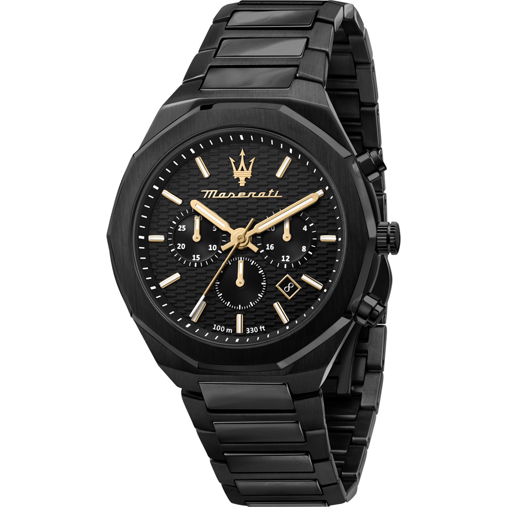 【2 Years Warranty】 Maserati Stile 45mm Black Stainless Steel ...