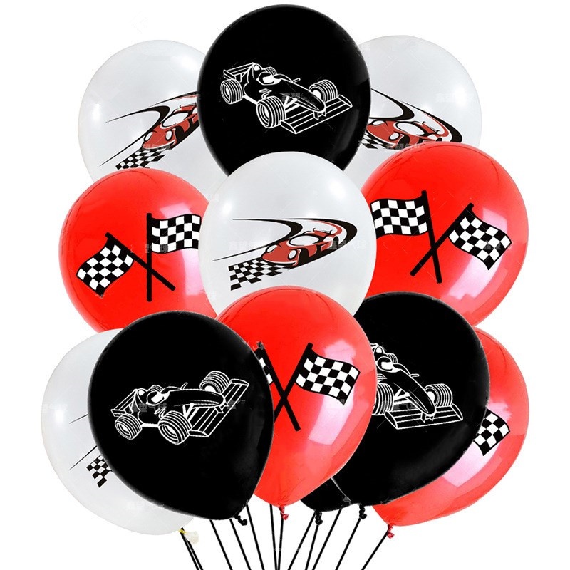 12pcs/pack Racing Flags Cars Latex Balloons | Shopee Philippines