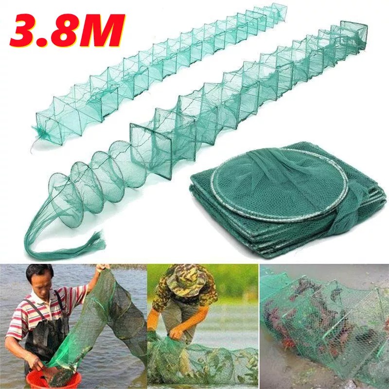 Fish Trap Net Cage Shrimp 3.8M Collapsible Portable (Modern Nets ...