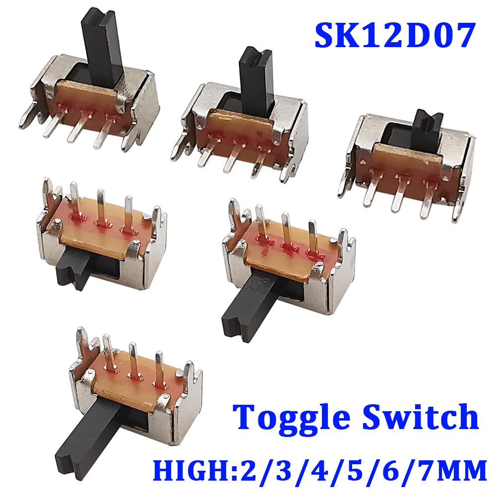 1000PCS SK12D07VG SK12D07 Toggle Switch 3PIN PCB 1P2T Slide Switch Handle Miniature Slide Switch ...