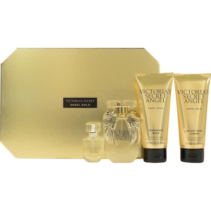 Authentic Victorias Secret Angel Gold Collection Set Perfume | Shopee ...