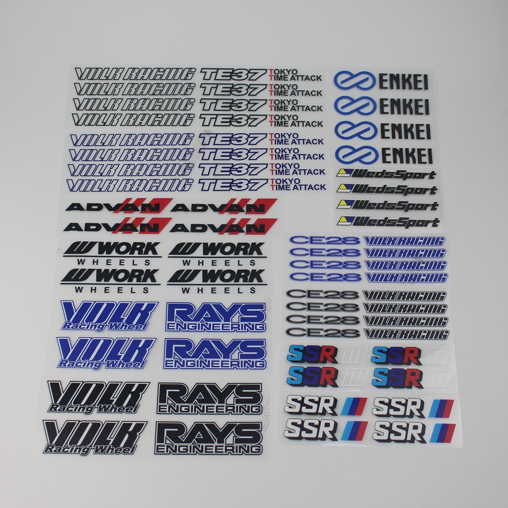 Car styling rim sticker RAYS VOLK TE37 CE28 RACING ADVAN ENKEI SSR ...