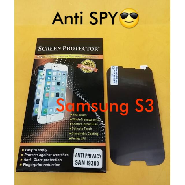 Anti-Scratch Black SPY Screen Guard For Samsung Galaxy S3 / I9300 ...