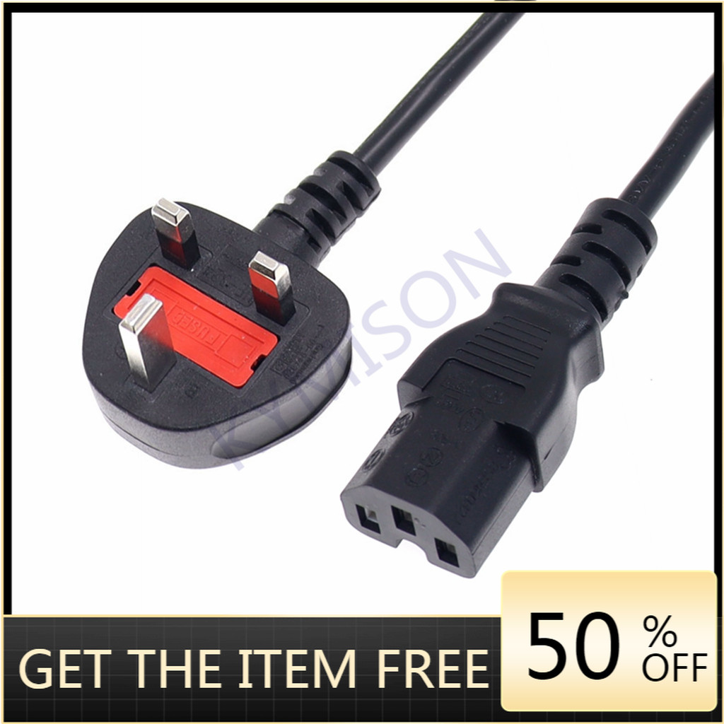 UK BS1363 Plug to IEC320 C15 Power Cable Kettle Lead With Fuse ...