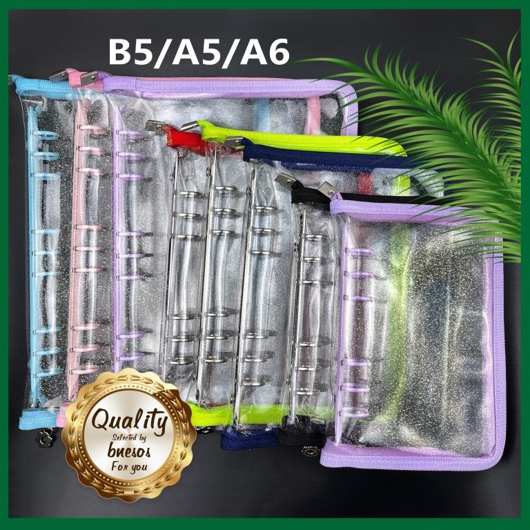 bnesos Stationary School Supplies Loose leaf Zipper Binder Transparent ...