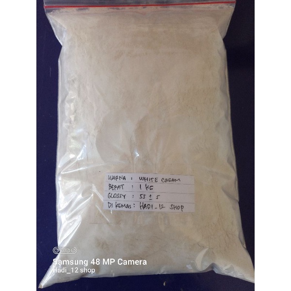 Powder COATING POWDER WHITE CREAM glossy color 55% (semi glossy ...