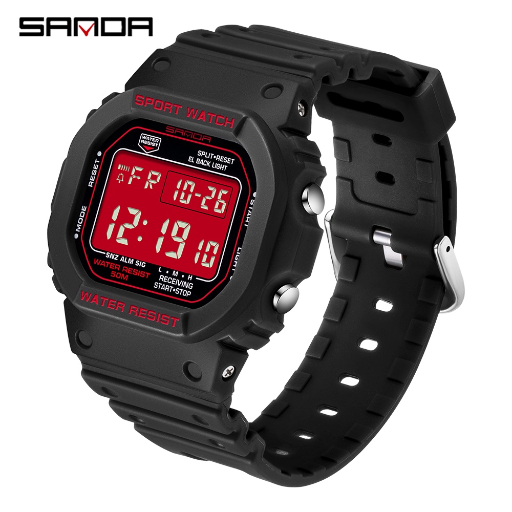 Sanda Men's and Women's Waterproof Leisure Sports Watch Multi-function ...