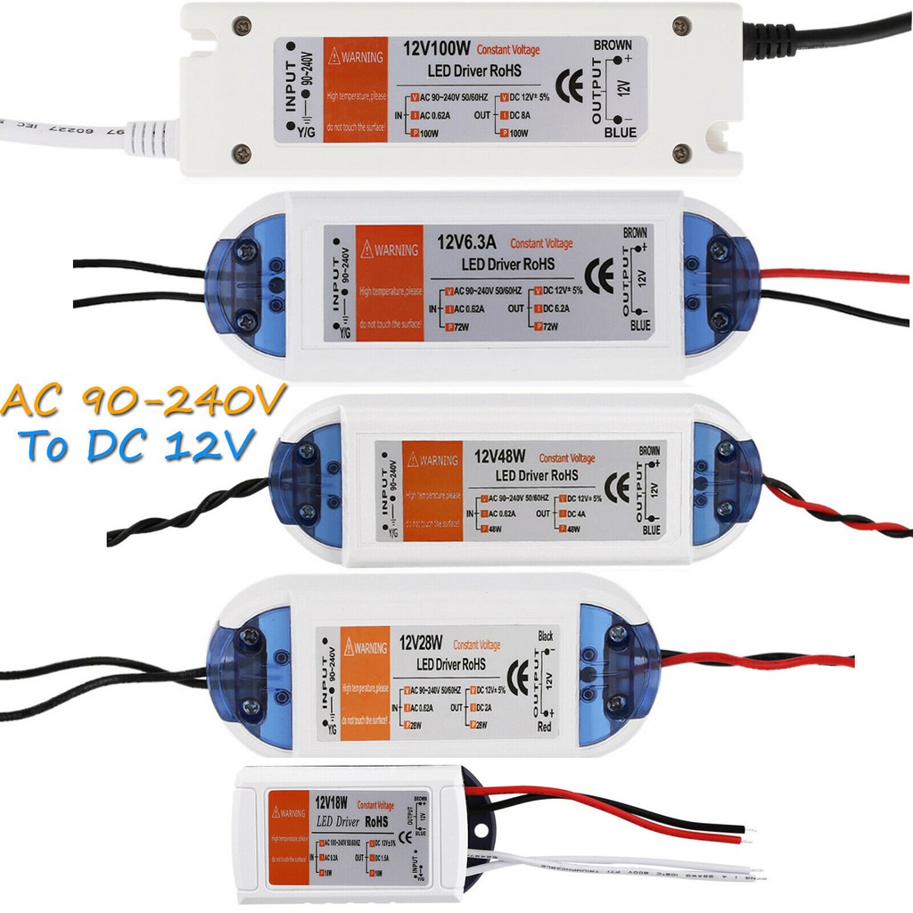 LED Driver Adapter AC 220 -240V To DC 12V Transformer Power Supply For ...