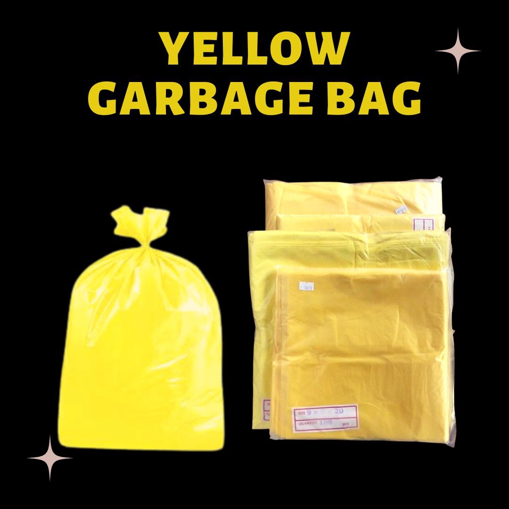 Yellow Trash Bag / Garbage Bag Set of 100 Pcs | Shopee Philippines