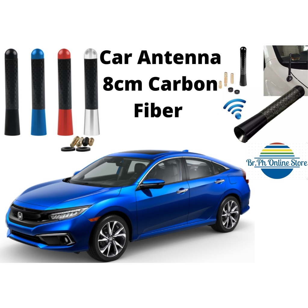 Universal Car Antenna 8 cm Carbon Fiber Car Short Mast Antenna Aerial ...