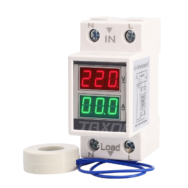 DIN-rail Multi-function Digital Meter AC 160-275V 0-100A 60A Ammeter ...