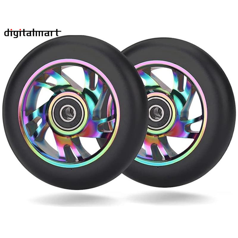 2 Pcs 100Mm Scooter Replacement Wheels with Bearing Stunt Scooter Pu ...
