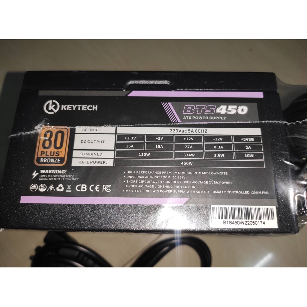 Keytech BTS 80+ TR PSU Brandnew 450w & 550w | Shopee Philippines