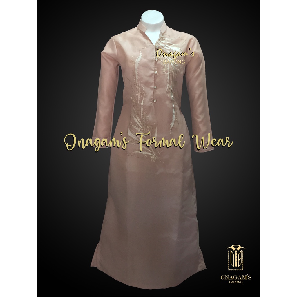 MOCHA LONG BARONG DRESS FOR LADIES | Shopee Philippines