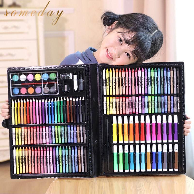 168pcs Drawing kids Art Colorful Drawing Pencils kit Oil Painting ...