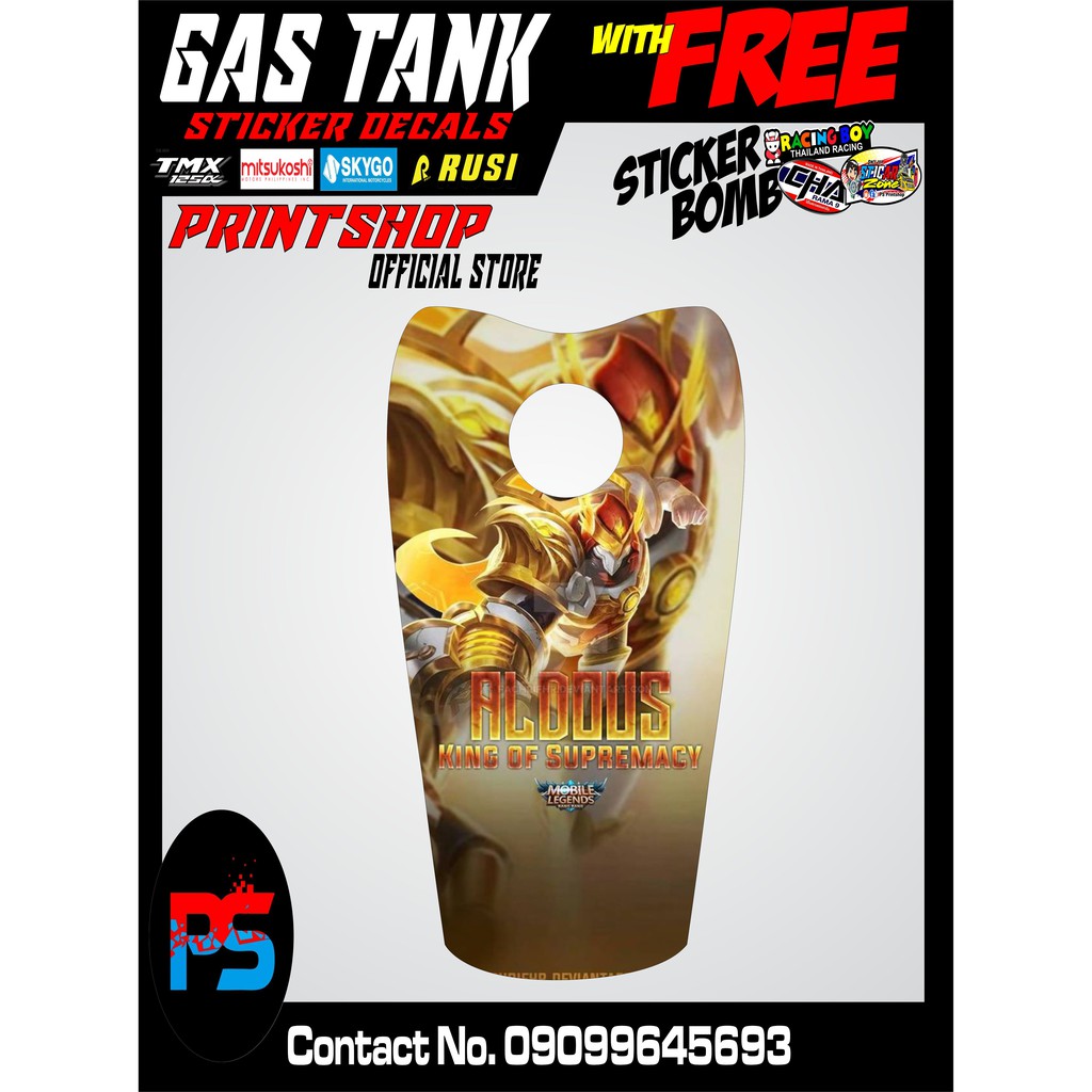 Top Gas tank sticker decals for tmx, rusi, skygo, mitsukushi, motorstar ...