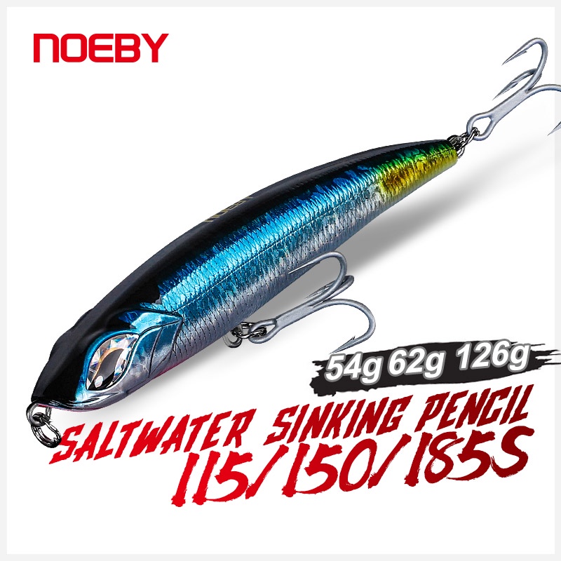 NOEBY Lure Fishing 115/150mm 51/62g Sinking Pencil Hard Lures for Tuna ...