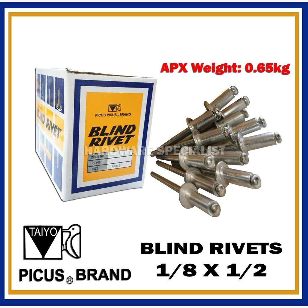Blind Rivets 1/8” x 1/2" PICUS Brand | Shopee Philippines