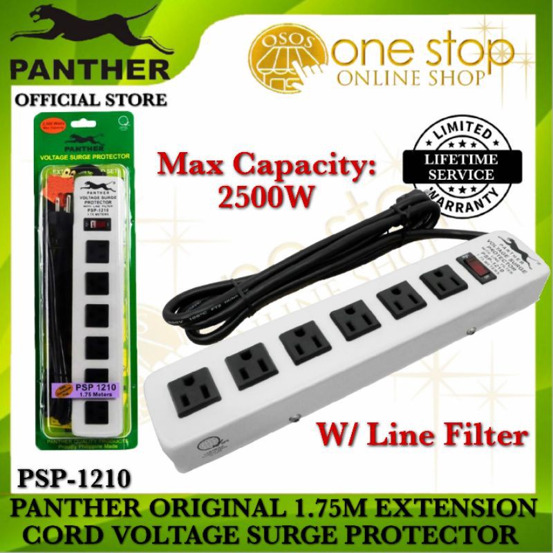 Panther Extension Cord & Voltage Surge Protector PSP 1210 | Shopee ...