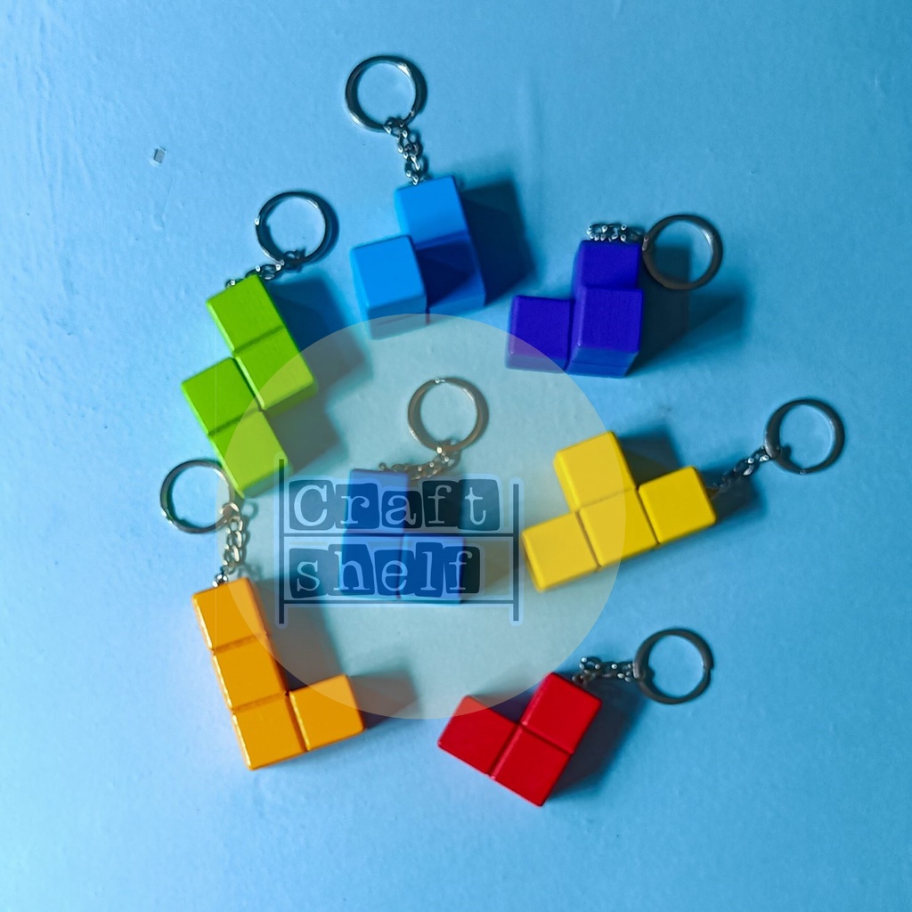 Big Wooden 3D Tetris Blocks Keychains | Shopee Philippines