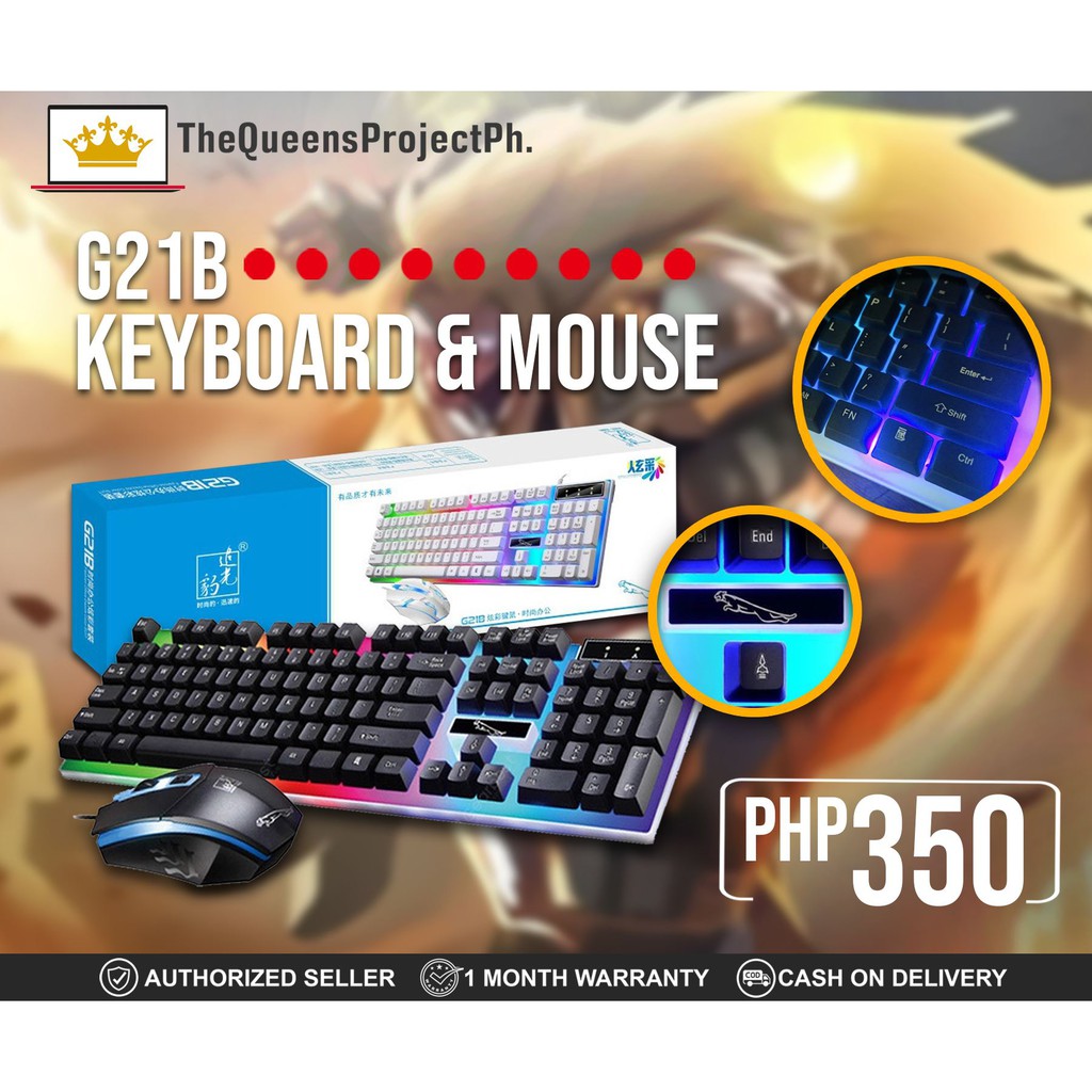 G21B RAINBOW BACKLIT GAMING KEYBOARD AND MOUSE | Shopee Philippines