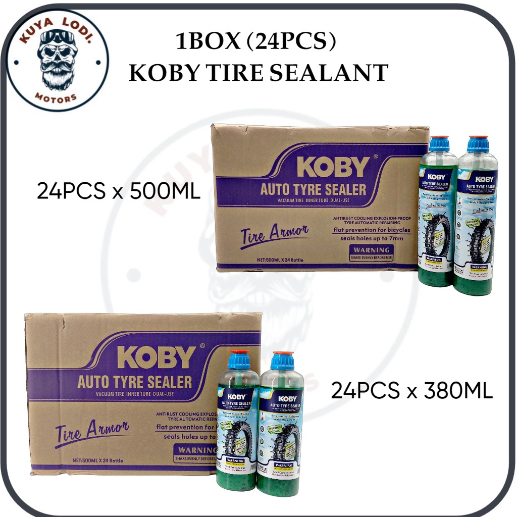 KuyaLodi 24Pcs (1Box) Auto Koby Tire Sealant Liquid AntiFlat Tyre For Tubeless Universal 500ml ...