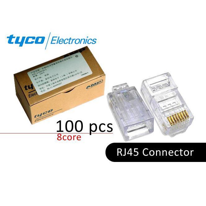 AMP Tyco RJ45 Connector Set of 100 | Shopee Philippines