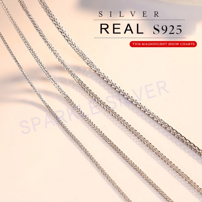 【In Stock】Real S925 Sterling Silver Chopin Long chain Fine 1.2-2.5mm ...