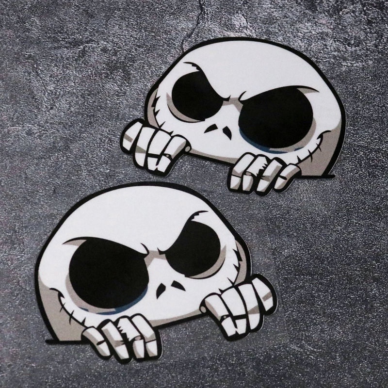 Q Version Spoof Skull Car Sticker Cute Decorative Stickers Scratch ...