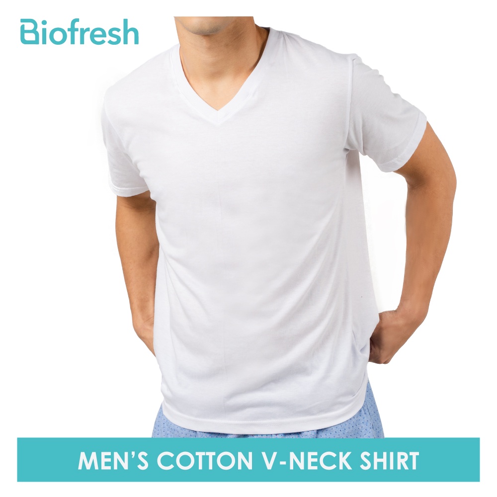 Biofresh Men's Antimicrobial V-Neck Shirt Sweat Absorbent Tee RMUSV04 ...