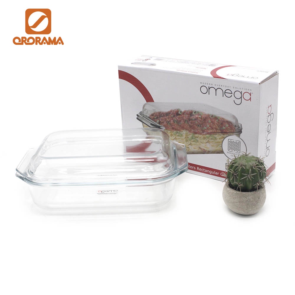 Omega Rectangular Glass Casserole with Lid 1.35Liters (Bence) | Shopee ...