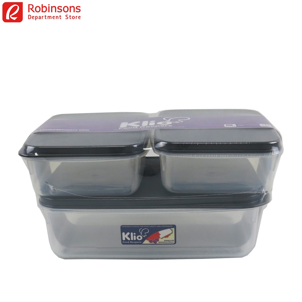 Klio Rectangular Foodkeeper - Gray (BUNDLE) | Shopee Philippines