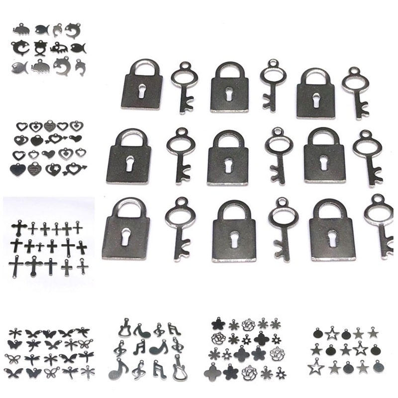 20Pcs Mixed Stainless steel Charm Hanger Diy Charms Designer Charms ...