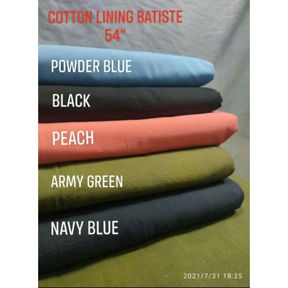 COTTON LINING BATISTE 56 WIDTH | Shopee Philippines