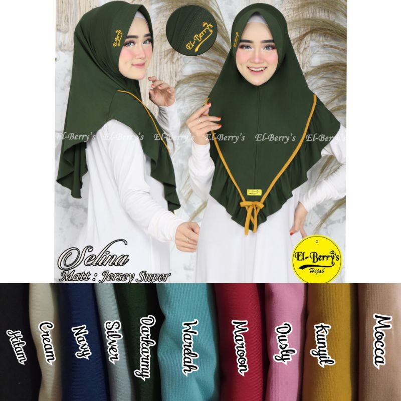 Selina/elberrys hijab/elberrys/original hijab/jersey hijab | Shopee ...