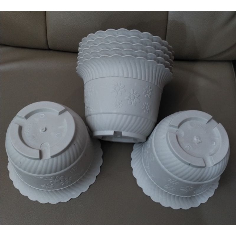 plastic pot flower design ( 6pcs) | Shopee Philippines