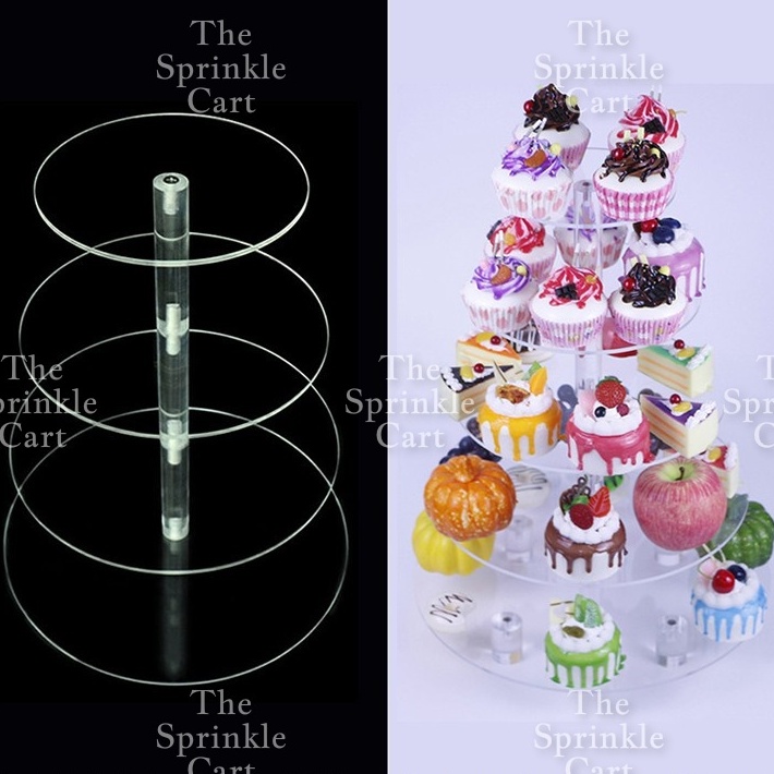 3/4/5 Tier Acrylic Cupcake Stand Display Serve Ware Holder Dessert ...