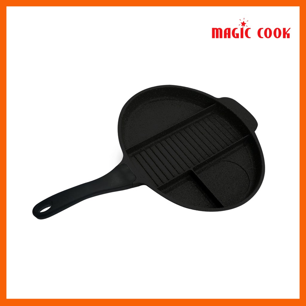 Magic Cook Original 35 CM 4-in-1 Multi-Section Grill Pan, Non-Stick Die ...