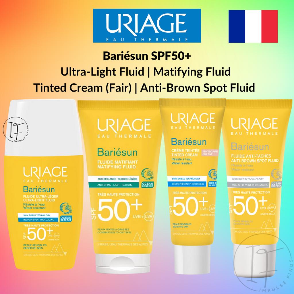 URIAGE Bariesun Mattifying Fluid SPF50+ | Tinted Cream SPF50+ | Anti-Brown Spot Fluid SPF50 ...