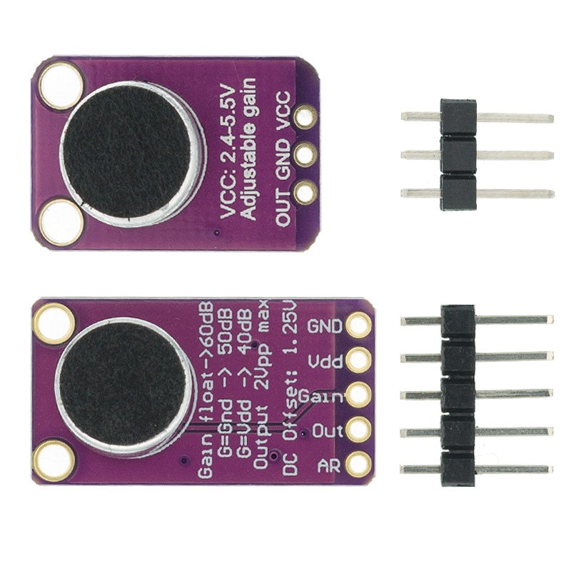 Electret Microphone Amplifier Stable MAX4466 MAX9814 module Auto Gain ...