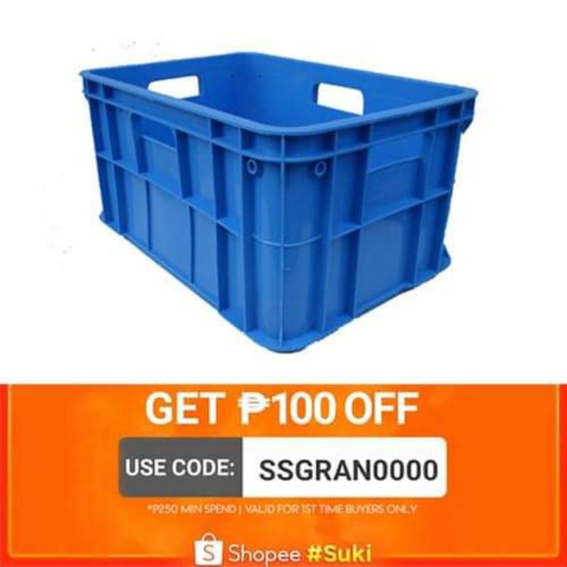 Medium Closed Crate (20inX14inX10inches) w/ 4open handle, No holes at ...