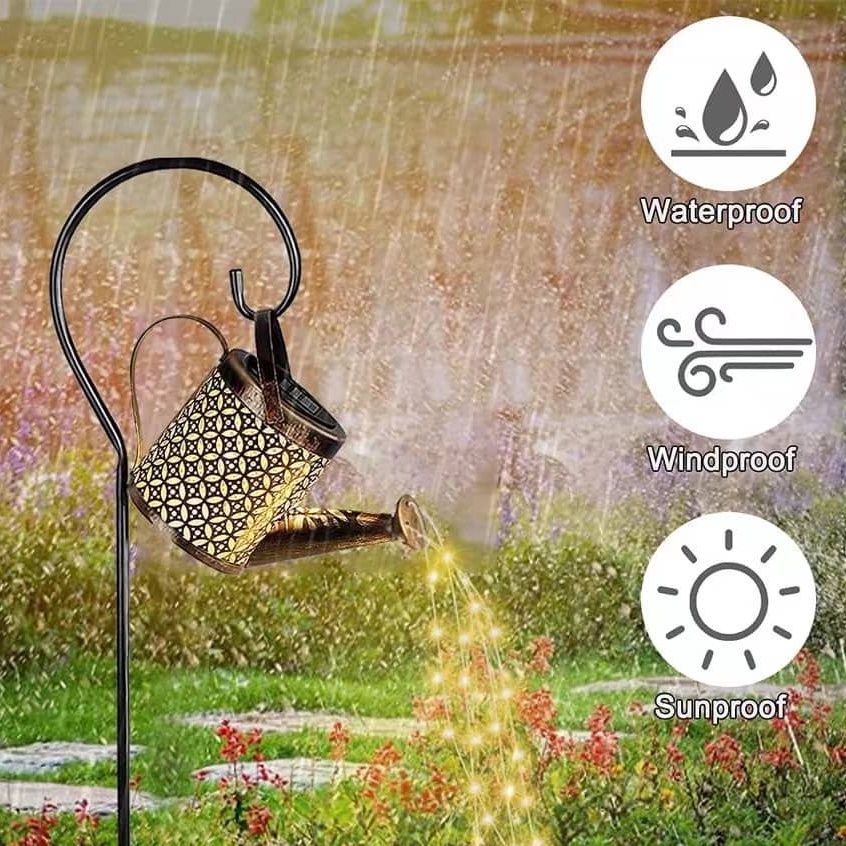 Outdoor Fairy Lights Solar Garden Light with Kettle Shape Hanging Solar ...