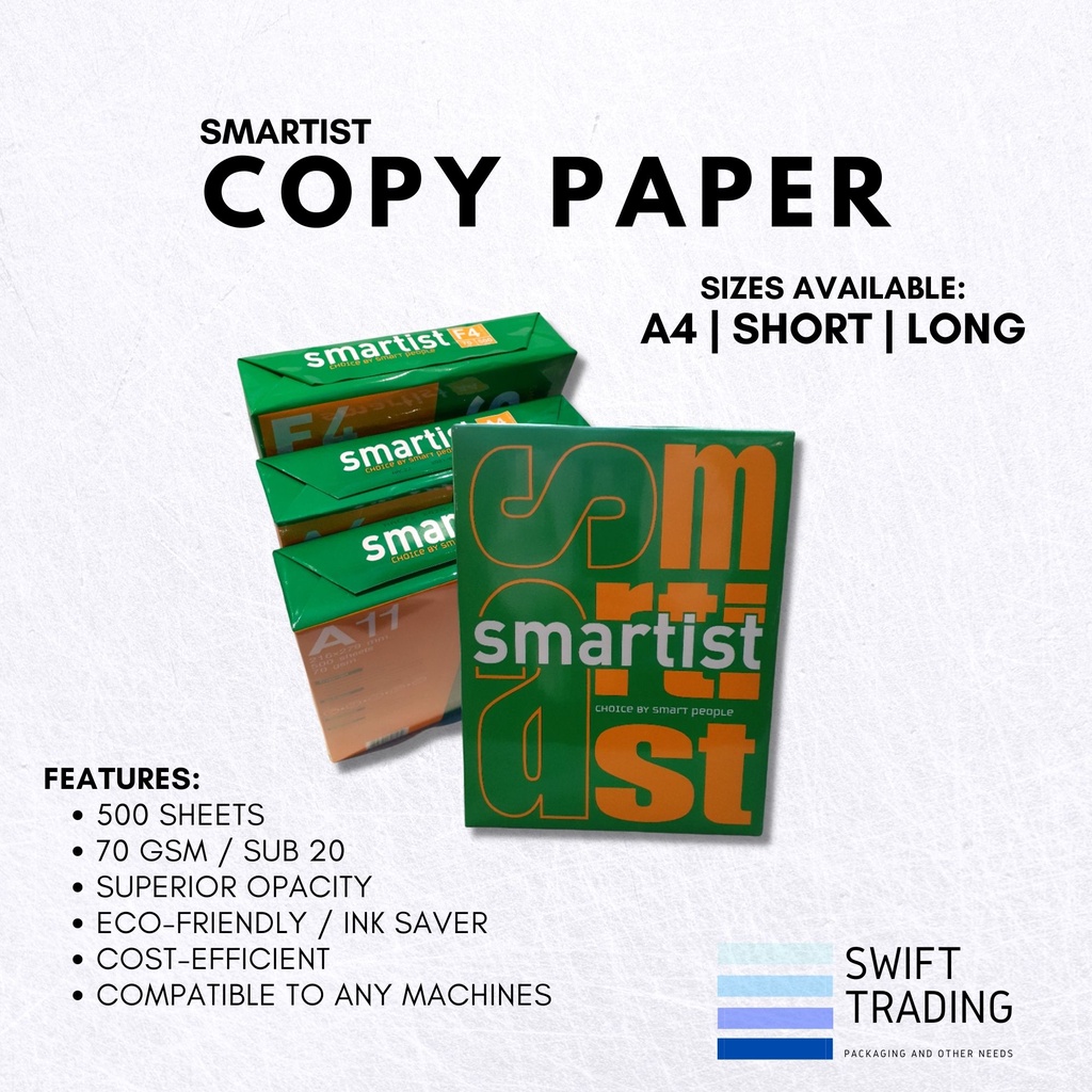 Copy Paper / Bond Paper (Short / Long / A4) - 70GSM [Smartist Brand ...