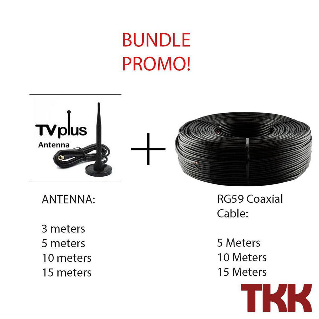 TV Plus Affordabox Antenna for Digibox RG59 Coaxial Coax Cable ...