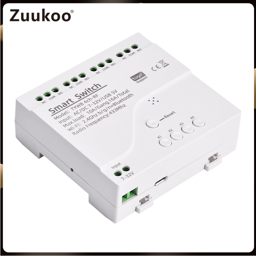 Smart Relay Switch Module DC 7-32V 4-Channels Relay for Tuya Alexa ...