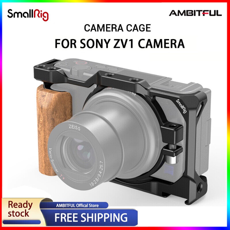 SmallRig Light Weight Sony ZV1 Camera Vlog Cage with Wooden Handgrip ...
