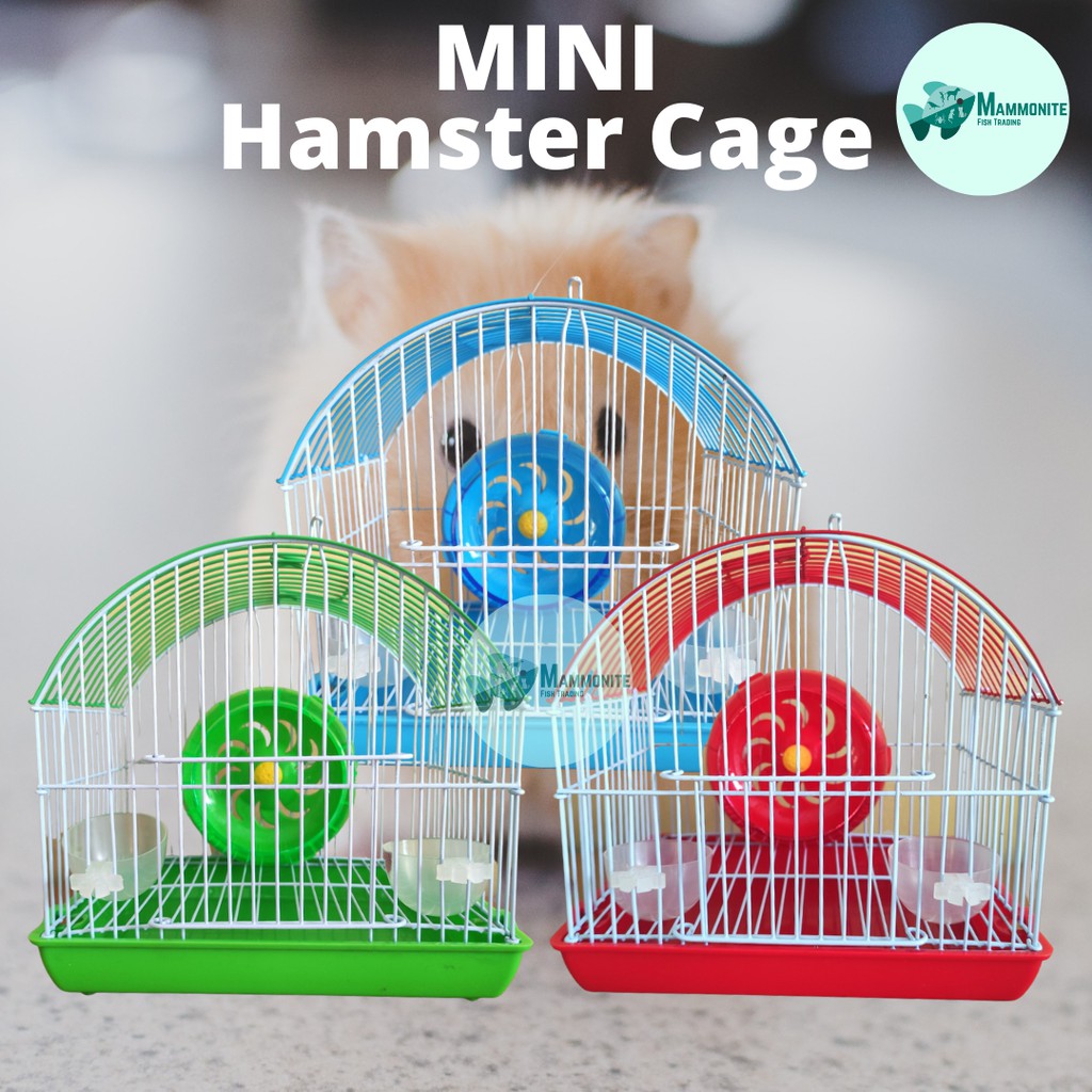 Colorful Collapsible Small Hamster Cage With Feeding Cups and Hamster ...