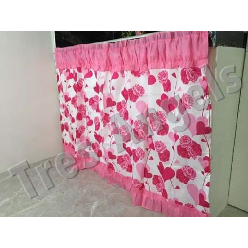 Lababo kitchen curtain(flower hearth) | Shopee Philippines