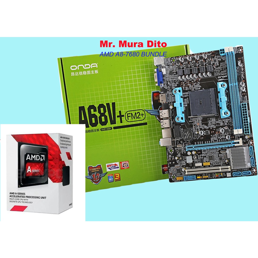 Amd A8 7680 Apu 3 5ghz 4c 4t 4mb Rdn R7 Bundle Onda Fm2 A68m Box